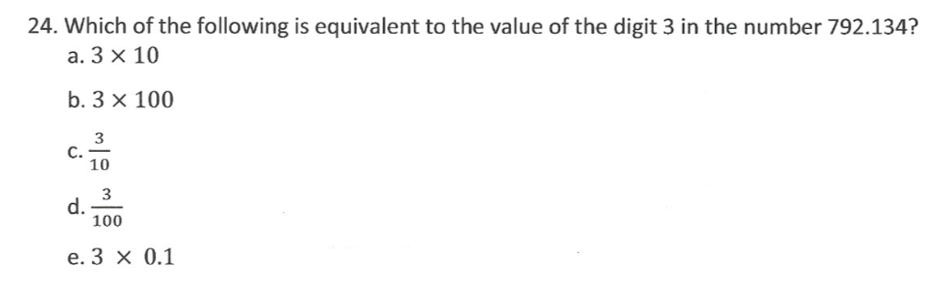 Solved 24. Which of the following is equivalent to the value | Chegg.com