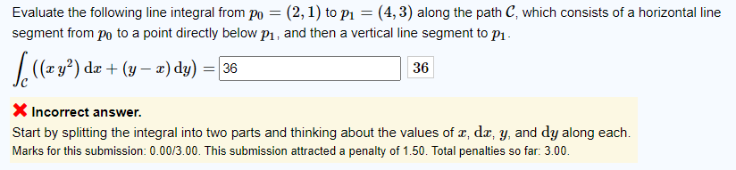 Solved Evaluate the following line integral from p0=(2,1) to | Chegg.com