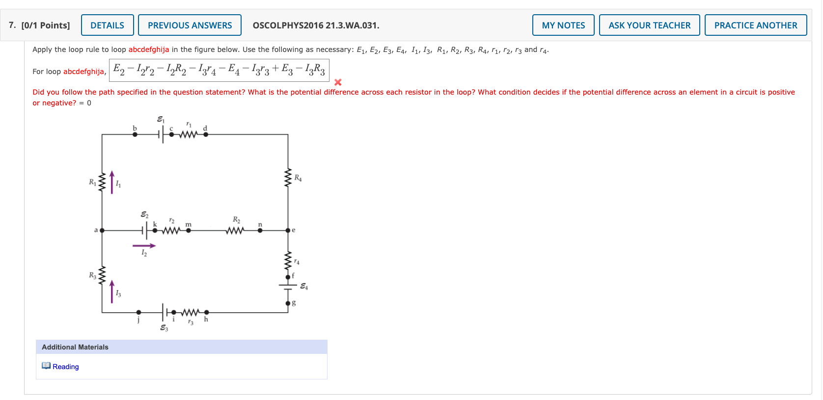 Solved Apply the loop rule to loop abcdefghija in the figure | Chegg.com
