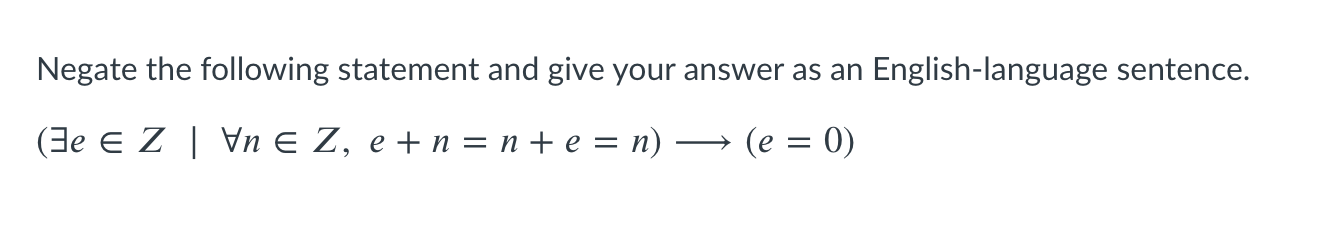 Solved Translate this formal statement into an | Chegg.com