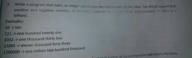 Solved 3. Write a program that takes an integer and displays | Chegg.com