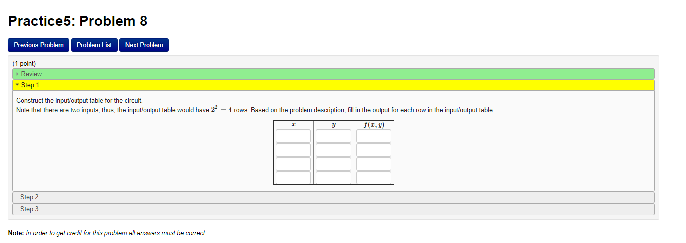 Solved Practice5: Problem 1 Previous Problem Problem List | Chegg.com