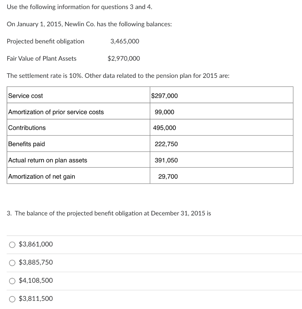 Solved The balance of the projected benefit obligation at | Chegg.com
