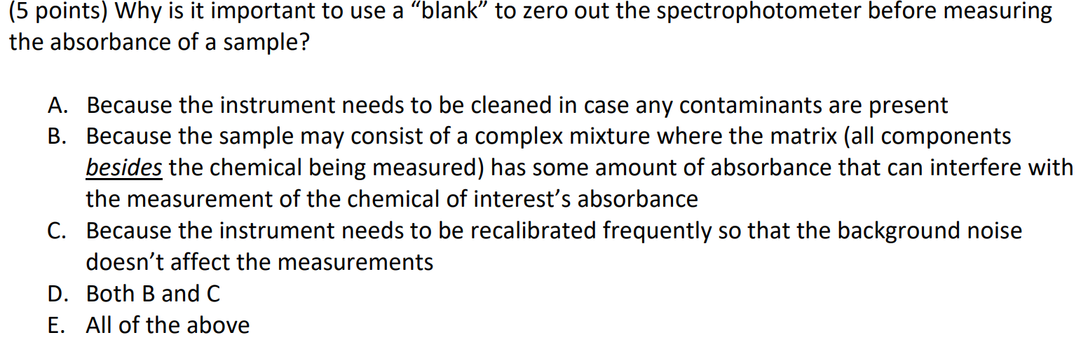 Solved (5 points) Why is it important to use a "blank" to | Chegg.com