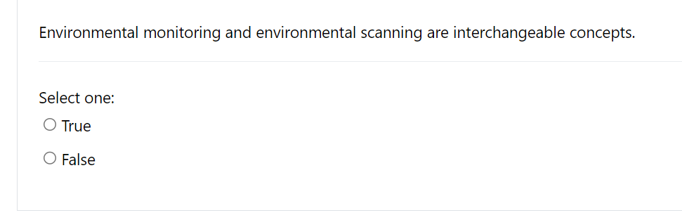 Solved Environmental monitoring and environmental scanning | Chegg.com
