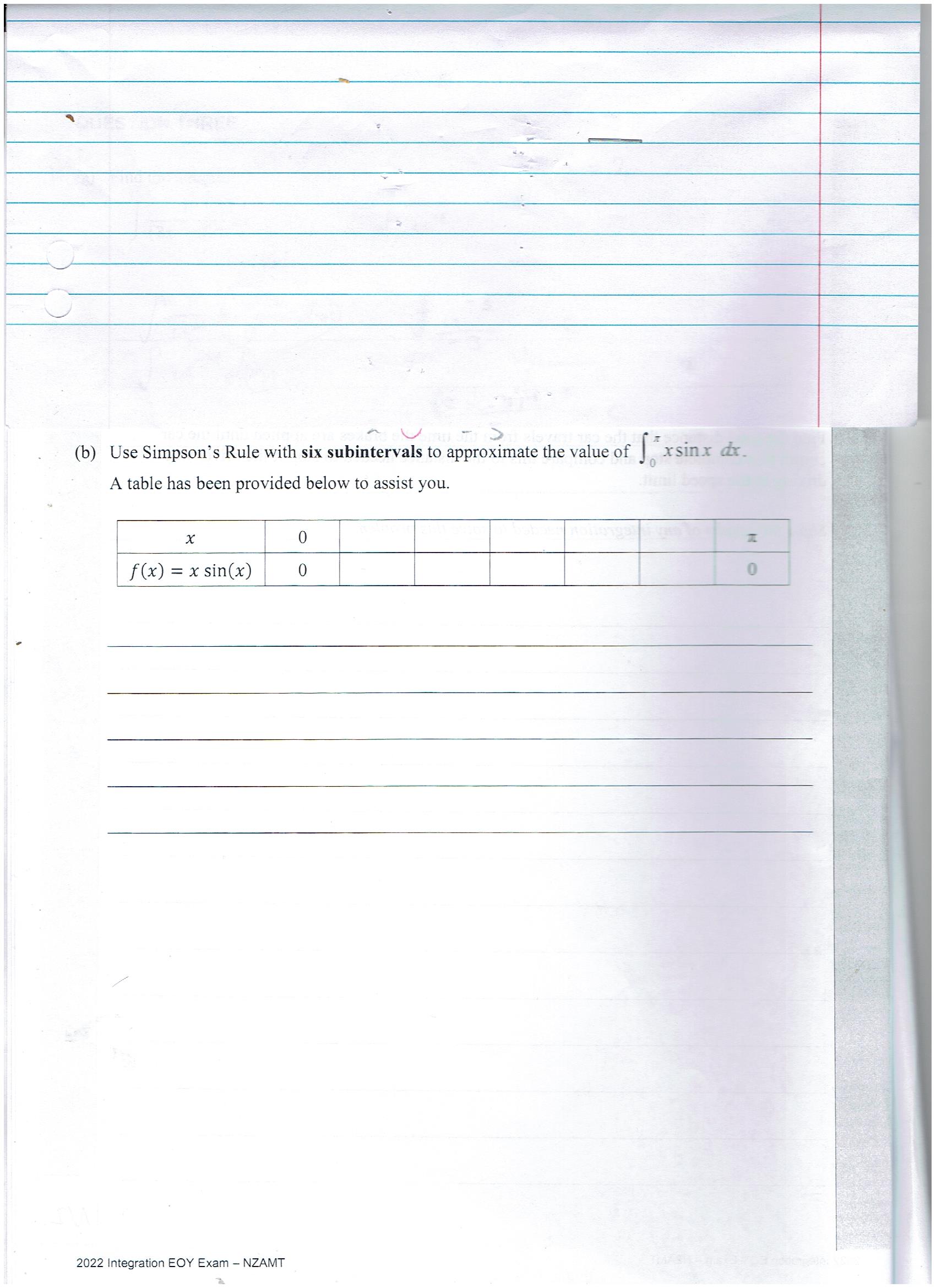 Solved (b) Use Simpson's Rule with six subintervals to | Chegg.com