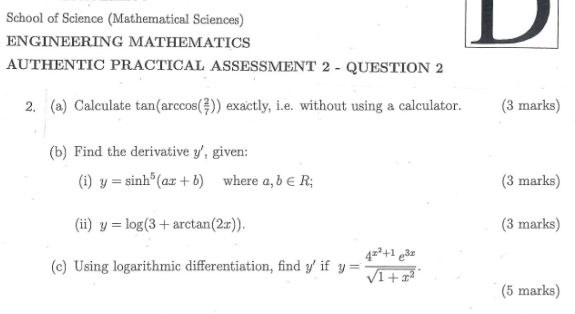 Solved School of Science (Mathematical Sciences) GNGINEERING | Chegg.com