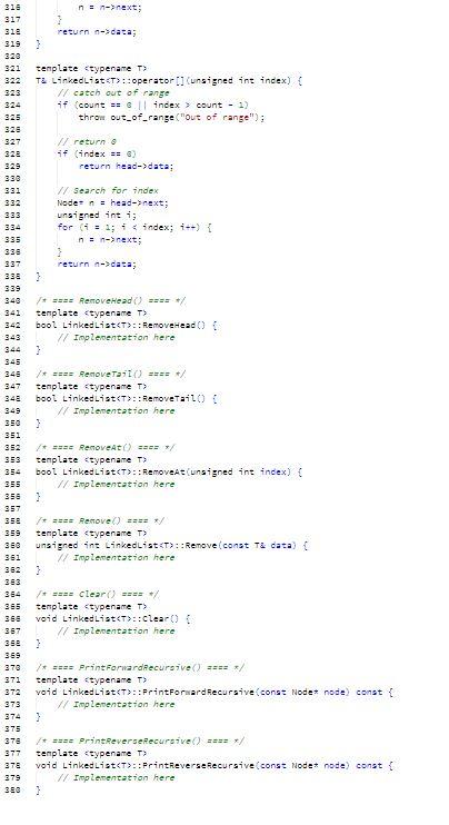 Solved Need help in this last part implementing various | Chegg.com