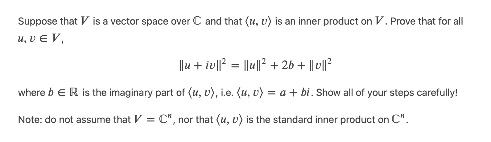 Solved Suppose that V is a vector space over C and that | Chegg.com