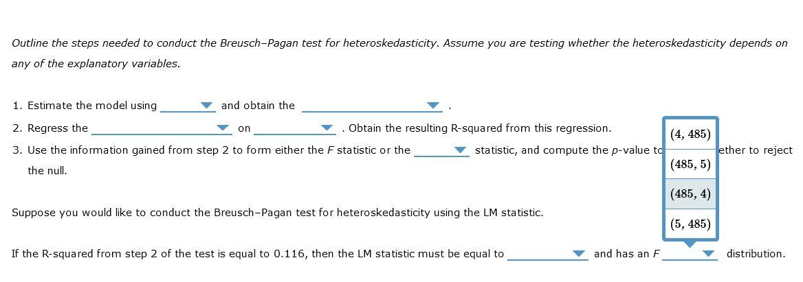 Solved 4. The Breusch-Pagan test for heteroskedasticity | Chegg.com