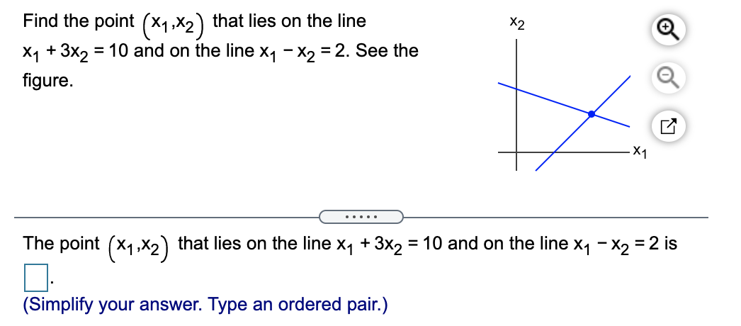 Solved X2 Find the point (x1,x2) that lies on the line X1 + | Chegg.com