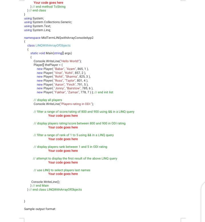 Solved Q5: LINQ (Language Integrated Query) In this problem, | Chegg.com