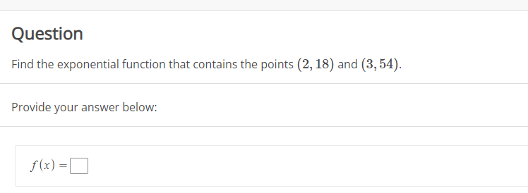 Solved Question Find the exponential function that contains | Chegg.com