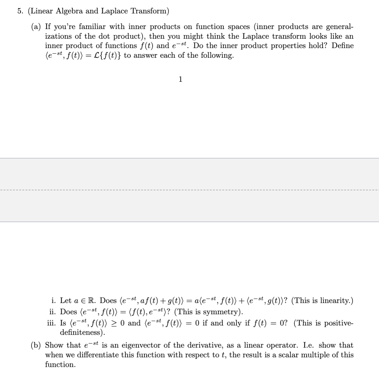 Solved 5. (Linear Algebra and Laplace Transform) (a) If | Chegg.com