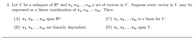 Solved 3. Let V be a subspace of R" and V1, V2, ..., V'm a | Chegg.com