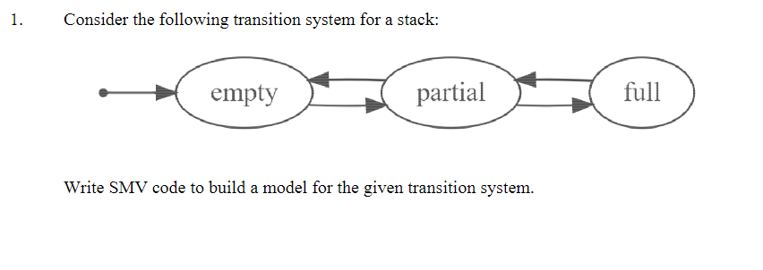 Solved 1. Consider the following transition system for a | Chegg.com