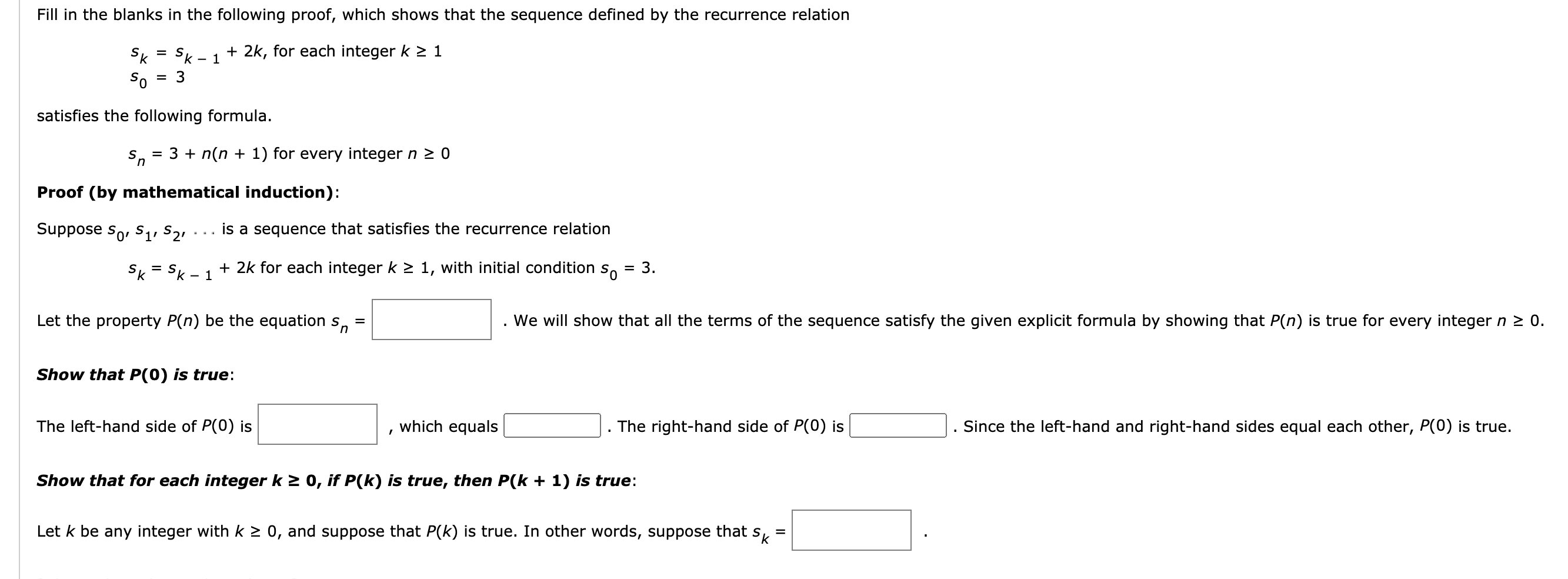 Solved Fill In The Blanks In The Following Proof Which