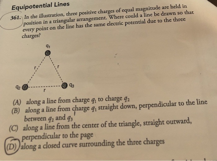 Solved Equipotential Lines 361. In the illustration, three | Chegg.com