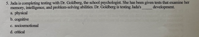 Solved 5. ﻿Iada is completing testing with Dr. ﻿Goldberg, | Chegg.com