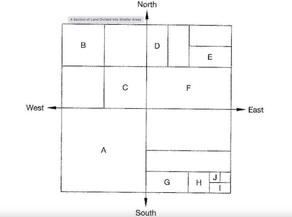 Solved North A Section of Land Divided into Smaller Areas B | Chegg.com
