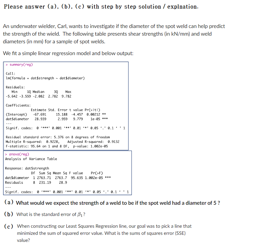 Solved Please answer (a), (b), (c) with step by step | Chegg.com