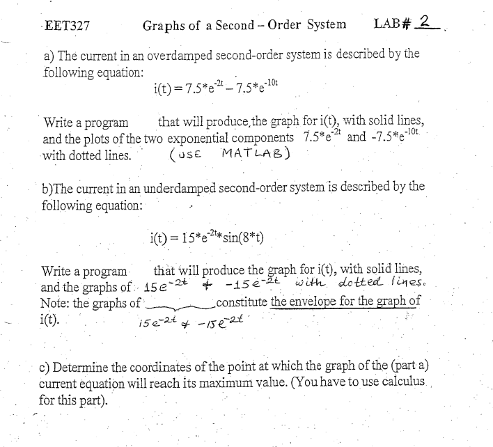 Solved How does one write and graph code for a 2nd order | Chegg.com