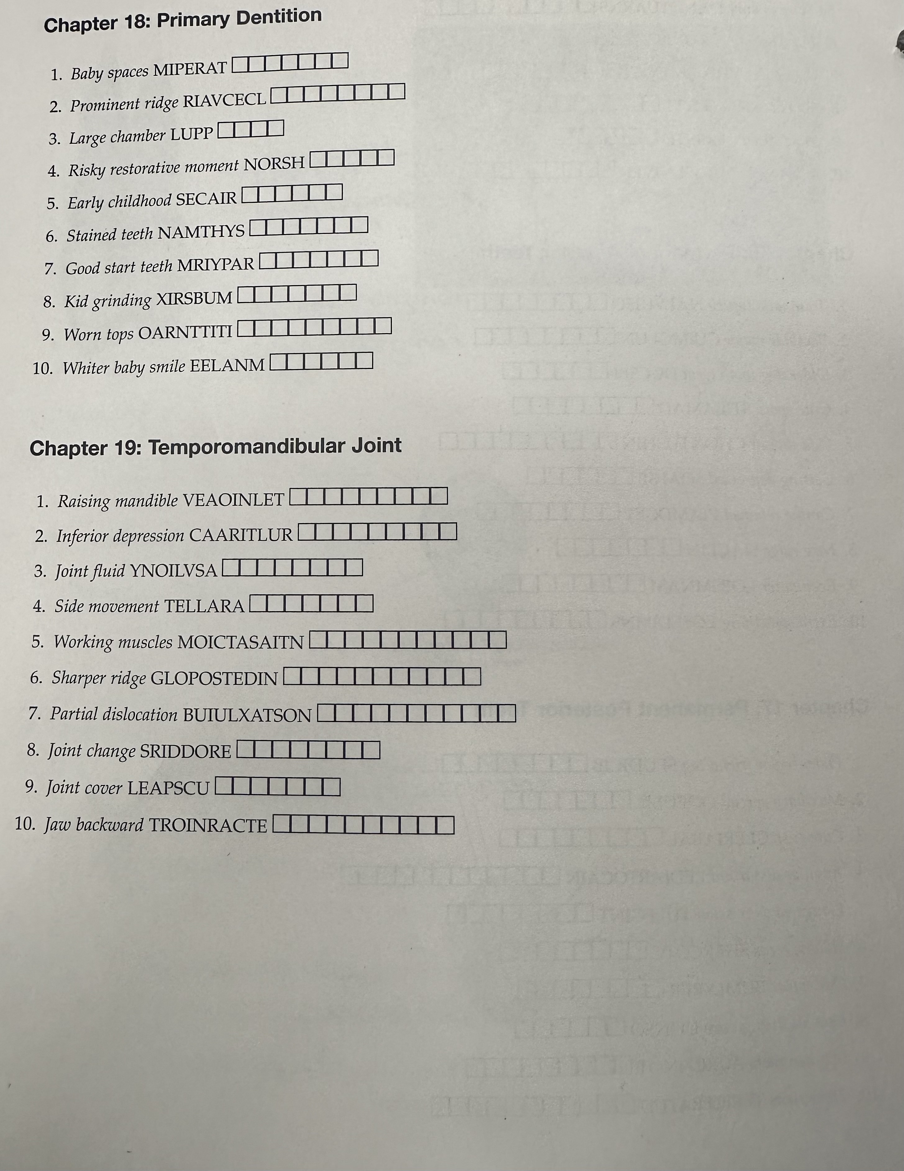 Solved Chapter 18: Primary DentitionBaby spaces | Chegg.com