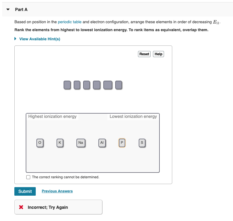 Solved Part A Based on position in the periodic table and | Chegg.com