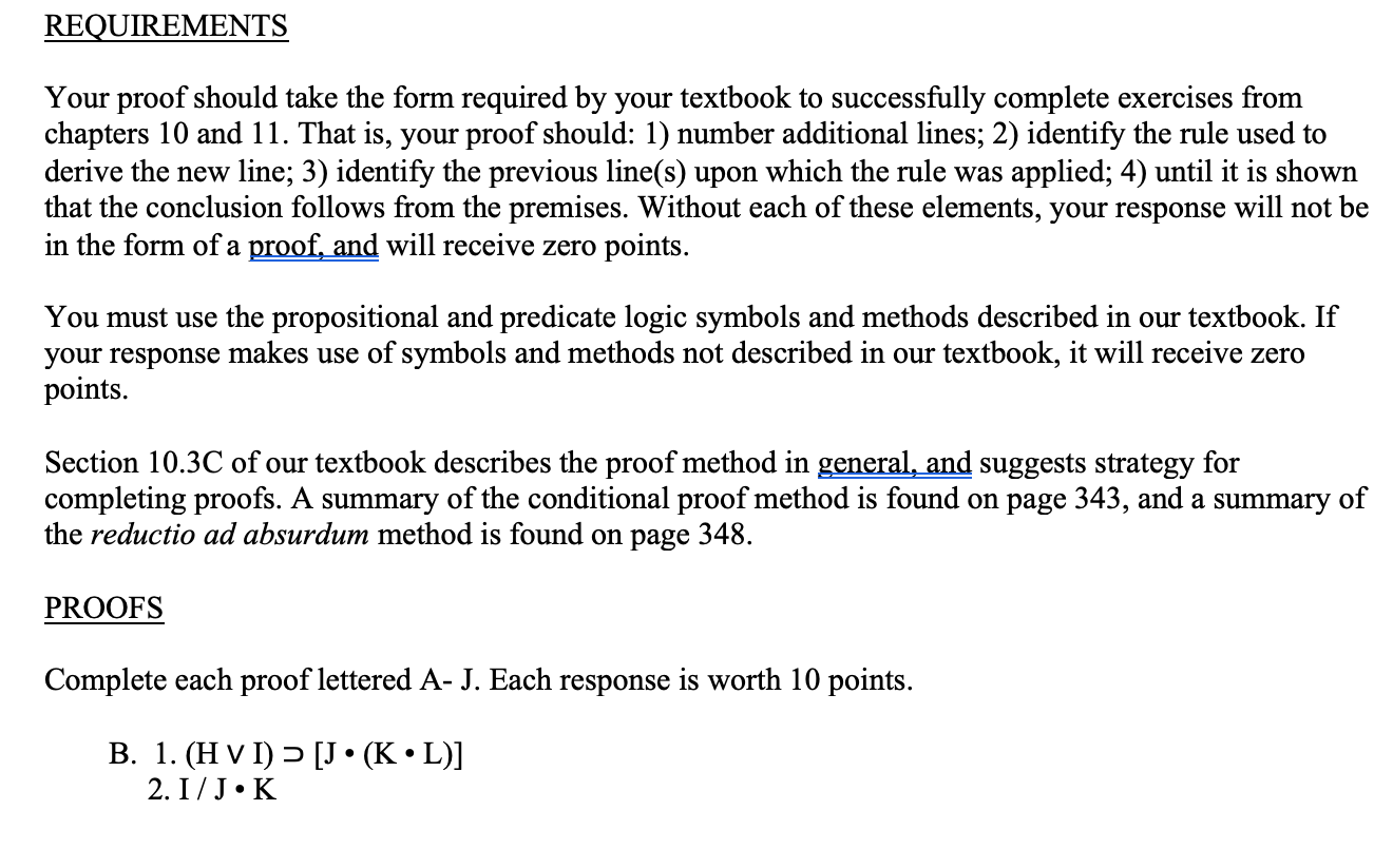 Solved REQUIREMENTS Your proof should take the form required | Chegg.com