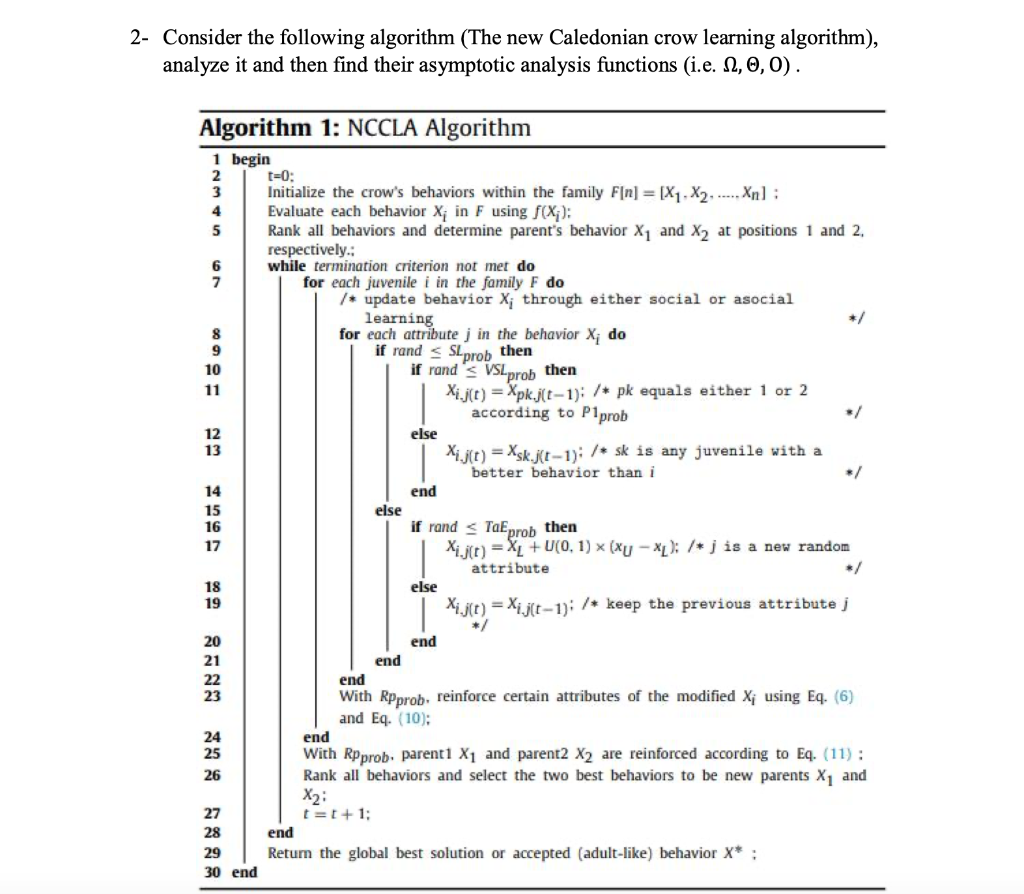 Solved 2- Consider the following algorithm (The new | Chegg.com