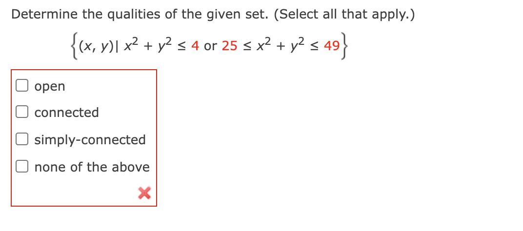 Solved Determine the qualities of the given set. (Select all | Chegg.com