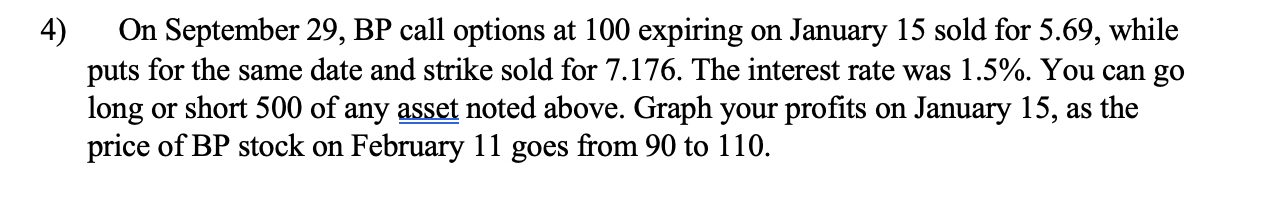 4) On September 29, BP call options at 100 expiring | Chegg.com