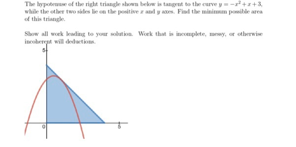 Solved The hypotenuse of the right triangle shown below is | Chegg.com