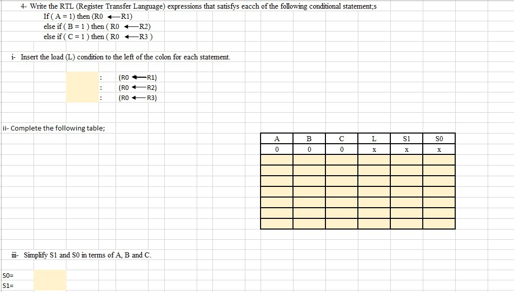 4- Write the RTL (Register Transfer Language) | Chegg.com