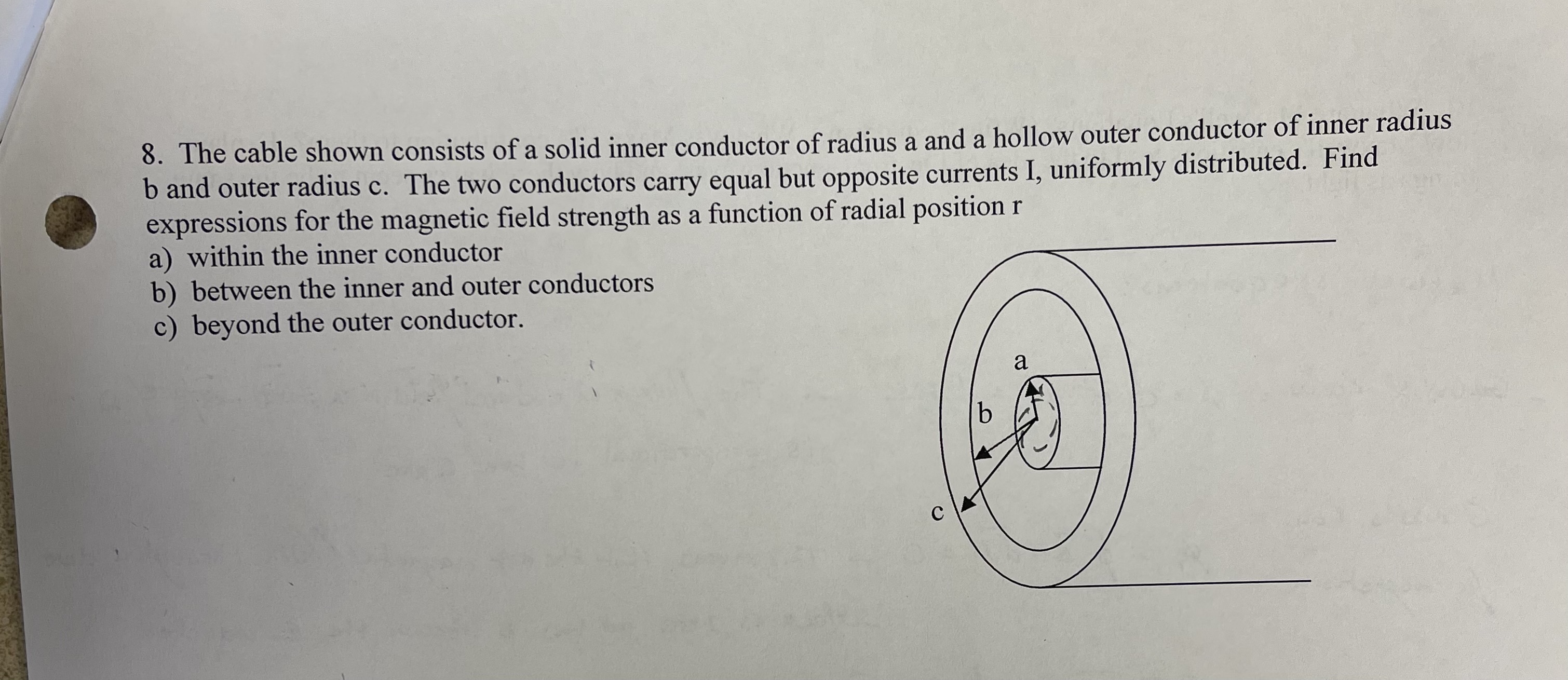 Solved 8. The cable shown consists of a solid inner | Chegg.com