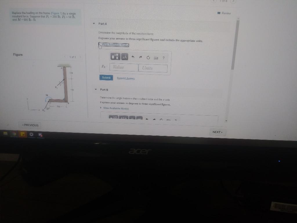 Solved Part B Determine The Angle Between The Resultant
