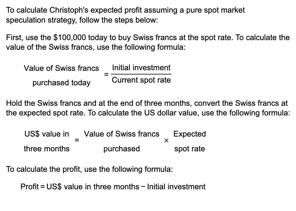 Solved To calculate Christoph's expected profit assuming a | Chegg.com