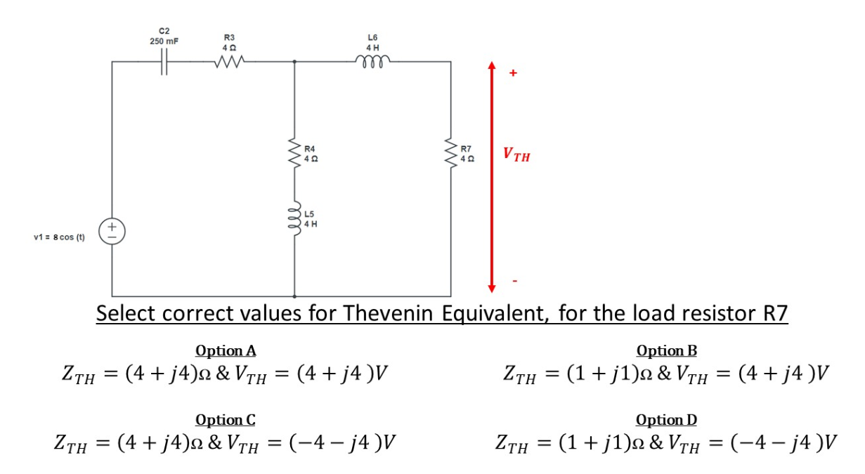Solved ZTH=(4+j4)ΩΩ Option A | Chegg.com
