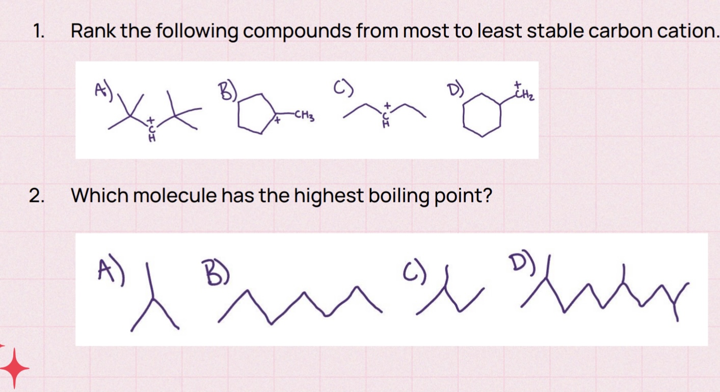 Solved 1. Rank the following compounds from most to least | Chegg.com