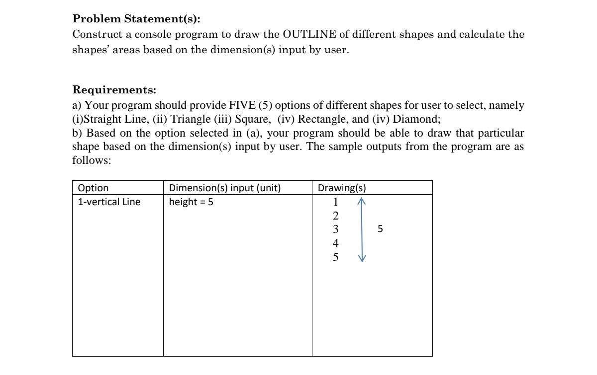 Solved Problem Statement(s): Construct a console program to | Chegg.com