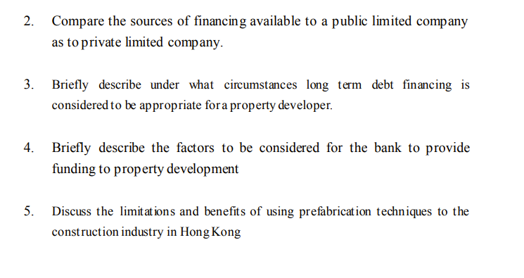 Solved 2. Compare the sources of financing available to a | Chegg.com