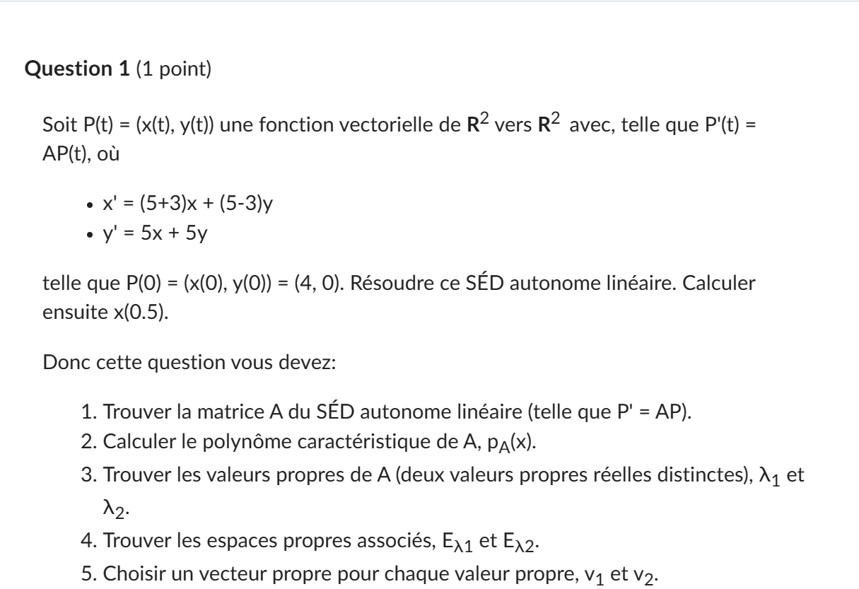 Solved Soit P(t)=(x(t),y(t)) une fonction vectorielle de R2 | Chegg.com