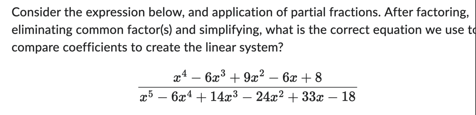 Solved Consider the expression below, and application of | Chegg.com