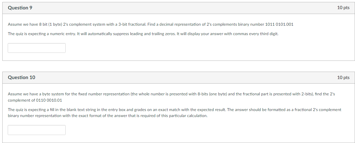 Solved Assume we have 8 bit (1 byte) 2's complement system | Chegg.com