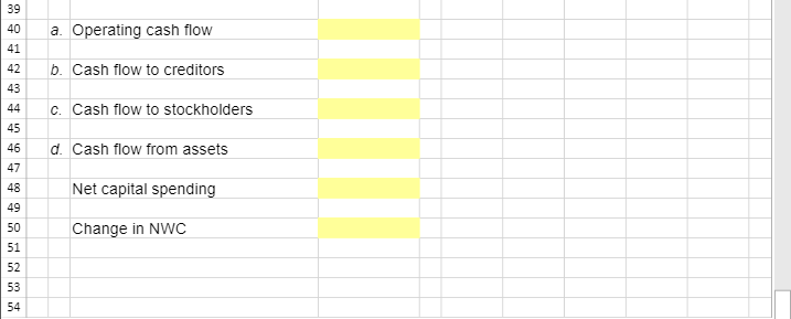 Solved 1. Calculate the operating cash flow and net working | Chegg.com