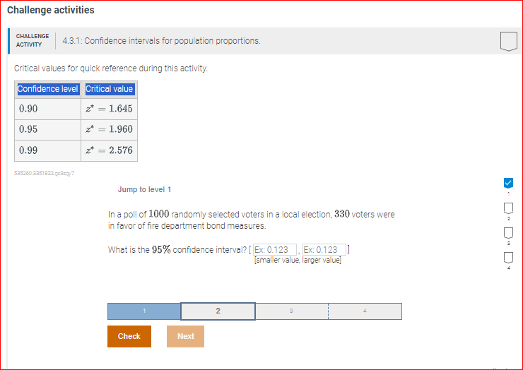 Solved Challenge activities4.3.1: Confidence intervals for | Chegg.com