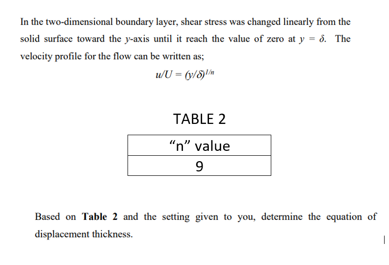 Solved In the two-dimensional boundary layer, shear stress | Chegg.com