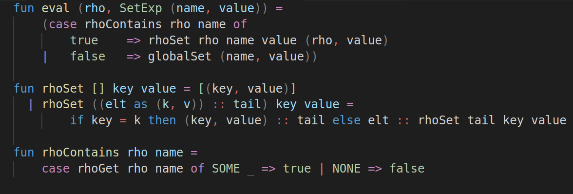 I'm writing an interpreter in Standard ML but I'm | Chegg.com