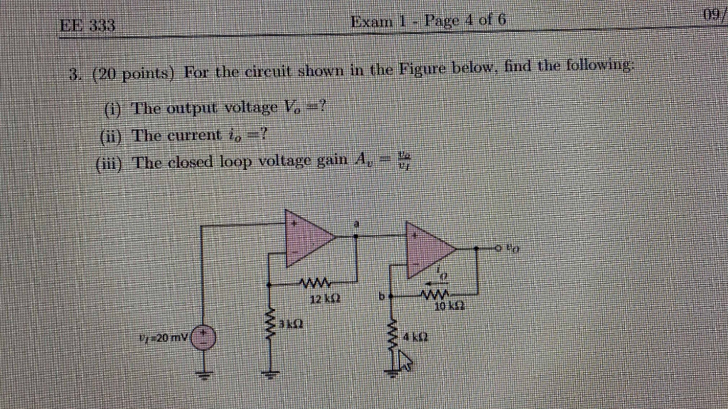 Solved For the circuit shown in the Figure below, find | Chegg.com