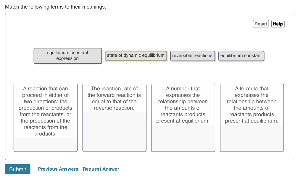 Solved Match the following terms to their meanings. Reset | Chegg.com
